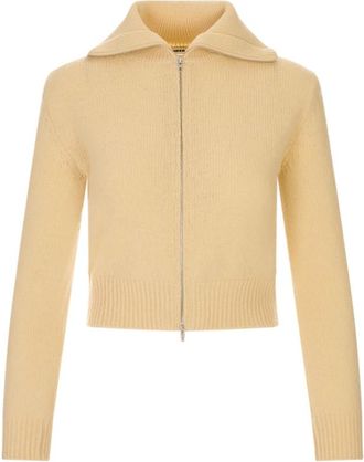 Jil Sander Femme, Pulls, Jaune, Taille: 44 FR Cardigan Zipp&eacute;