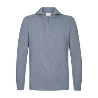 Profuomo Half Zip Blauer Pullover - - Knitwear - Herren - Blau - XL