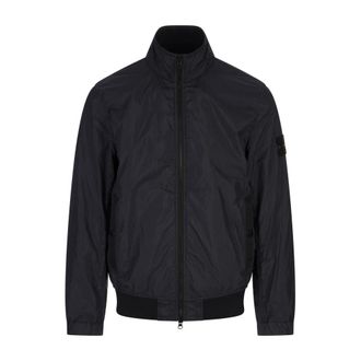 Stone Island Homme, Vestes, Bleu, Taille: M Manteaux Bleus en Tissu Polyamide