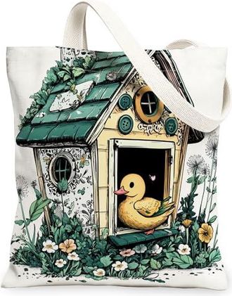 Generic Sac fourre-tout en toile pour le shopping 33 x 38 cm, sac d&eacute;picerie r&eacute;utilisable pour femme, motif fleurs sauvages, plage, esth&eacute;tique, d&eacute;coration cade