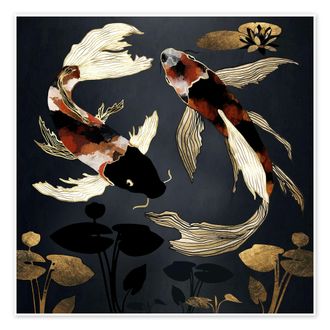 Posterlounge Metallische Koi IV Poster von SpaceFrog Designs 40 x 40 cm Wandbilder Wanddeko