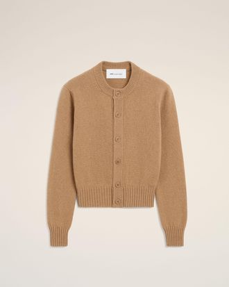 Ami Ami Paris - Cardigan beige col rond en cachemire Ami de Coeur Camel - Taille : XXS - pour Femme