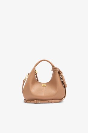 Ganni Mini sac marron Hobo Tawny Birch - Pour Femme