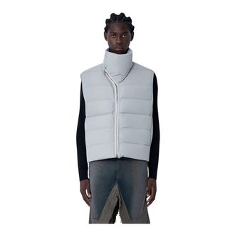 Rick Owens Gepolsterte Daunenweste mit Silber-Hardware - - Jackets - Herren - Wei&szlig; - M