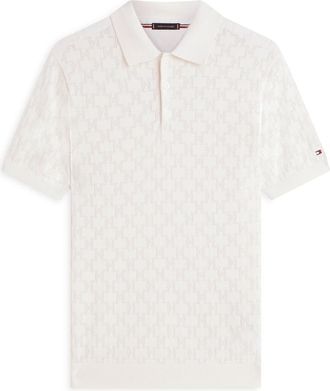 Tommy Hilfiger Strick-Poloshirt aus Baumwolle mit Logo-Stickerei in