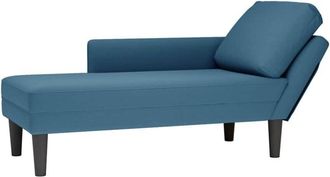 vidaXL Vidaxl - Chaiselongue mit Kissen und Rechter Armlehne Blau Samt