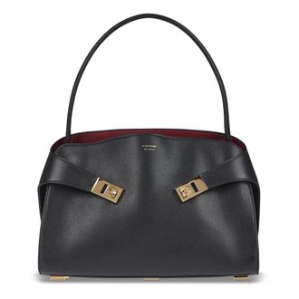 Ferragamo &Eacute;l&eacute;gant Sac Bandouli&egrave;re en Cuir Noir - Femme - Sacs - Noir - Taille: ONE Size
