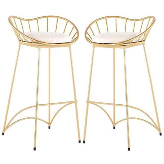 Generic Samtbezogene Barhocker mit R&uuml;ckenlehne und gepolstertem Sitz, 76 cm hoch, f&uuml;r K&uuml;cheninseln, Kneipen, Bistros und Restaurants