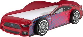 Vipack Autobett, Spielbett, Einzelbett, Kinderbett, Holzwerkstoff, rot, 227 x 111 x 60 cm