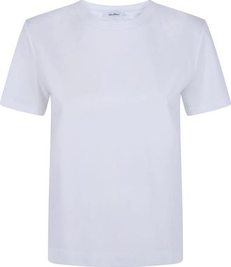 Max Mara Femme, Tops, Blanc, Taille: 38 FR Mxpdonata Small Logo Cotton Classic T-Shirt