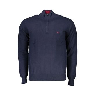 Harmont & Blaine Chicer Halb-Zip Blauer Pullover mit Stickdetail - - Knitwear - Herren - Blau - 2XL