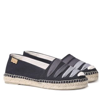 Toni Pons Damen-Espadrille aus Baumwollstoff - Rose - Schwarz, 37 EU