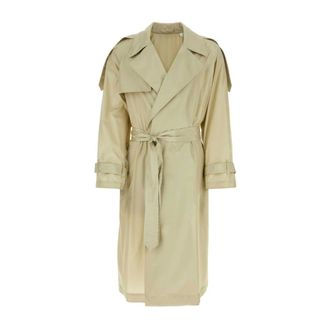 Burberry Homme, Manteaux, Beige, Taille: M Trench-coat en soie sable