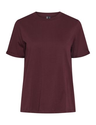 Pieces Damen Pcria Ss Fold Up Tee Stripes Noos Bc, Tawny Port,S