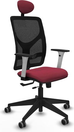 Piqueras y Crespo Ergonomischer Stuhl mit schwarzen und wei&szlig;en Armlehnen, h&ouml;henverstellbare Lendenwirbelst&uuml;tze und festes Kopfteil, ausgestattet mit Syncro/Traslack. Sc