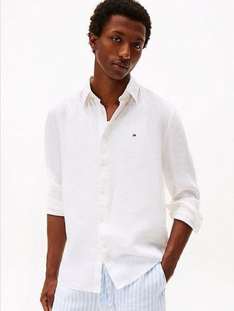 Tommy Hilfiger Chemise coupe standard en lin d&eacute;lav&eacute;e