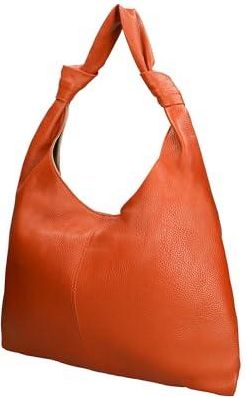 Gave Lux Sac à bandoulière pour femme en cuir véritable Made in Italy 41x28x3 cm GLX228113923FBG, orange., Taille unique