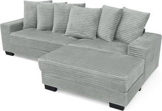 Generic 4-Sitzer-Ecksofa, umwandelbar in Eckbett, gepolsterte Kissen und wendbares Tagesbett, verschlei&szlig;- und korrosionsbest&auml;ndig, for den Einsatz im B&uuml;ro(Gri