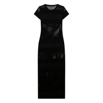 GCDS Langes Netz-Kleid - - Dresses - Damen - Schwarzk - XL