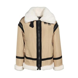 Karl Lagerfeld Faux Fur Jacke mit kontrastierenden Eins&auml;tzen - - Jackets - Damen - Beige - XS