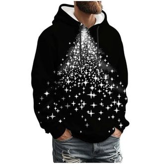 Generic Sweat à capuche de Noël 2025 pour homme, fantaisie, moche, imprimé graphique 3D, sweatshirt décontracté, fêtes de fin dannée, pull à capuche avec poch