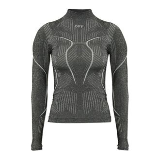 Off-white Oberteil mit Lurexgarn - - Sport - Damen - Grau - M/L