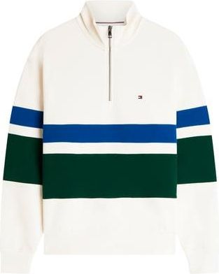 Tommy Hilfiger Sweat col zipp&eacute; &agrave; rayures en coton