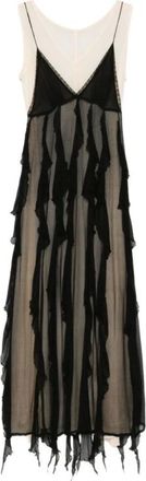Mes Demoiselles... Femme, Robes, Noir, Taille: 38 FR Charlene Long Dress with Ruffles