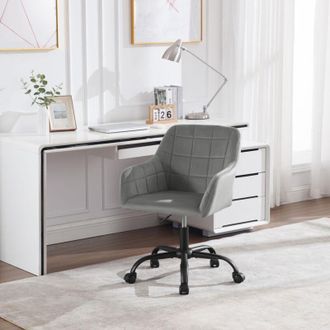 Woltu B&uuml;rostuhl 360 &deg; Drehstuhl, Schreibtischstuhl h&ouml;henverstellbar, Drehstuhl mit Rollen, Computerstuhl aus Samt, f&uuml;r Home Office, Schlafzimmer, B&uuml;ro