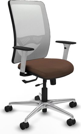 Piqueras y Crespo B&uuml;rostuhl aus Zulema-Stoff mit wei&szlig;en und schwarzen Armlehnen, h&ouml;henverstellbare Lendenwirbelst&uuml;tze, ausgestattet mit Syncro/Traslack und Schneidescha