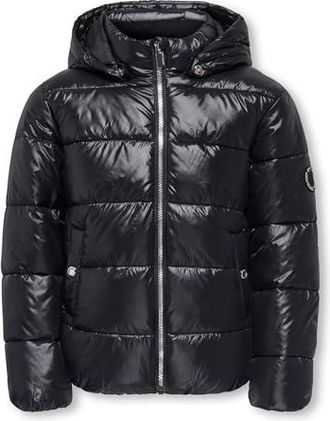 Only KIDS ONLY Kognewemmy Savannah Veste matelass&eacute;e OTW Noos pour fille, noir/d&eacute;tails : Silver Trim, 128, Noir/d&eacute;tails : argent&eacute;, 128 cm