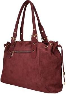 Gave Lux Sac &agrave; bandouli&egrave;re en cuir v&eacute;ritable pour femme Made in Italy 20x28,5x41 cm GLX22011023FBG, bordeaux, Taille unique