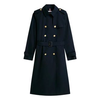 Tommy Hilfiger Femme, Manteaux, Bleu, Taille: 42 FR Trench-coat cintr&eacute; &agrave; boutons dor&eacute;s