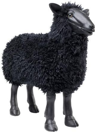 Kare Design Design Deko Figur Bathilde, Schwarz, Polyresin, Schaf, Handgearbeitet, Unikat, 48x23x52cm (H/B/T)