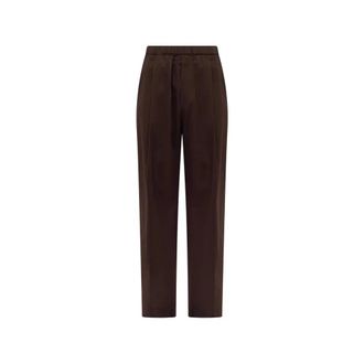 Laneus Femme, Pantalons, Brun, Taille: 46 FR Pantalon avec Broderies D&eacute;tail