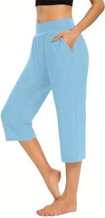 Generic Pantalon de pyjama femme 3/4 grandes tailles : leggings capri femmes avec poches pantalon de sommeil taille haute pantalon de yoga hiver capri pantalo