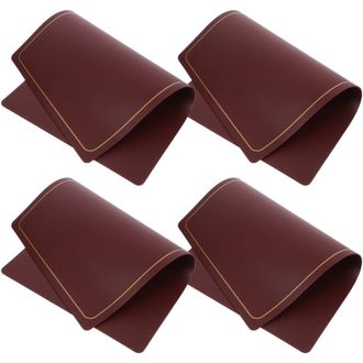 Angoily 4 St&uuml;ck PU Leder Tischset rutschfest Isolierend Wasserabweisend Platzsets f&uuml;r Esstisch Hotel Restaurant