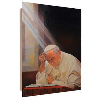 Feeby Dekobild Johannes Paul II Deko Wand Kunstdruck Papst Beige 40x60 cm