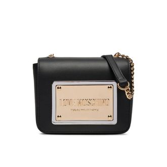 Love Moschino Femme, Sacs, Noir, Taille: ONE Size Sac à Bandoulière avec Logo Visible en Similicuir