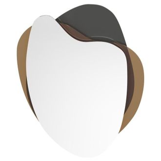 Vente-Unique Vente-unique - Miroir organique design - l. 55 x h. 71 cm - Marron et gris fum&eacute; - lishia