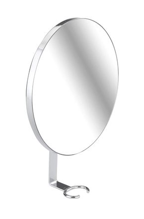 WENKO Turbo-Loc Antibeschlagspiegel Edelstahl - beschlagfreier Duschspiegel, Rasierspiegel, Spiegelfl&auml;che &oslash; 17 cm 100 % Vergr&ouml;&szlig;erung, Edelstahl rostfrei, 17