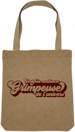 Fabulous Sac Shopping Tote Bag Aspect Lin - Certifi&eacute;e meilleure Grimpeuse de lunivers Escalade Grimpe Montagne Exterieur Wanderlust Falaise - Sac de Courses To