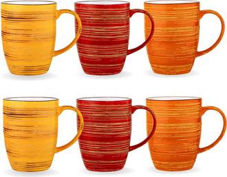 Wilmax England Wilmax | SPIRAL Becher | 6er-Set | Fassungsverm&ouml;gen: 460 ml Becherset | Modernes Design | Widerstandsf&auml;hig gegen Besch&auml;digungen | Sp&uuml;lmaschinenfest | 