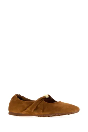 Loewe Suede-Lined Ballet Flat - Tan
