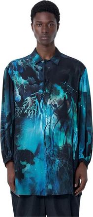 Yohji Yamamoto Homme, Chemises, Bleu, Taille: L Sea Prink Silk Shirt