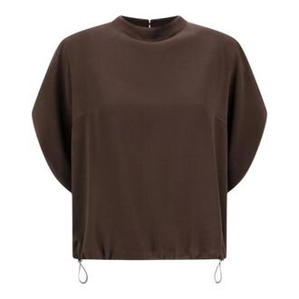 Herno Bluse mit dreiviertellangen &Auml;rmeln und Kordelzug - - Blouses & Shirts - Damen - Braun - M