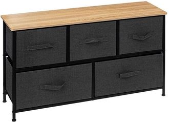 5five Simply Smart 5five Simply Smart - Commode basse 5 tiroirs Tissa gris fonc&eacute; 5five
