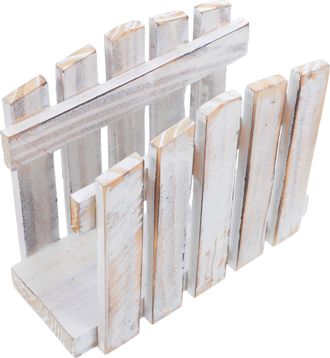 Angoily Serviettenhalter aus Holz mit Vintage Zaun design Stabiler Napkin Holder für Küche und Esszimmer Vielseitiger Tissue Holder im Bauernhausstil Rutschfe