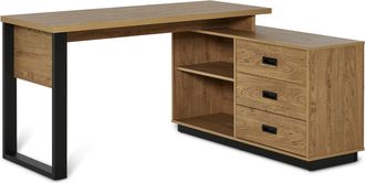 Jahnke Riva Eckschreibtisch C 150 E Montana Eiche/Schwarz