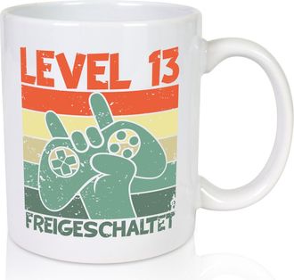 Generic Level 13 Freigeschaltet | 13. Geburstag | Teenager - Tasse Weiss - Kaffeetasse/Geschenk/Familie